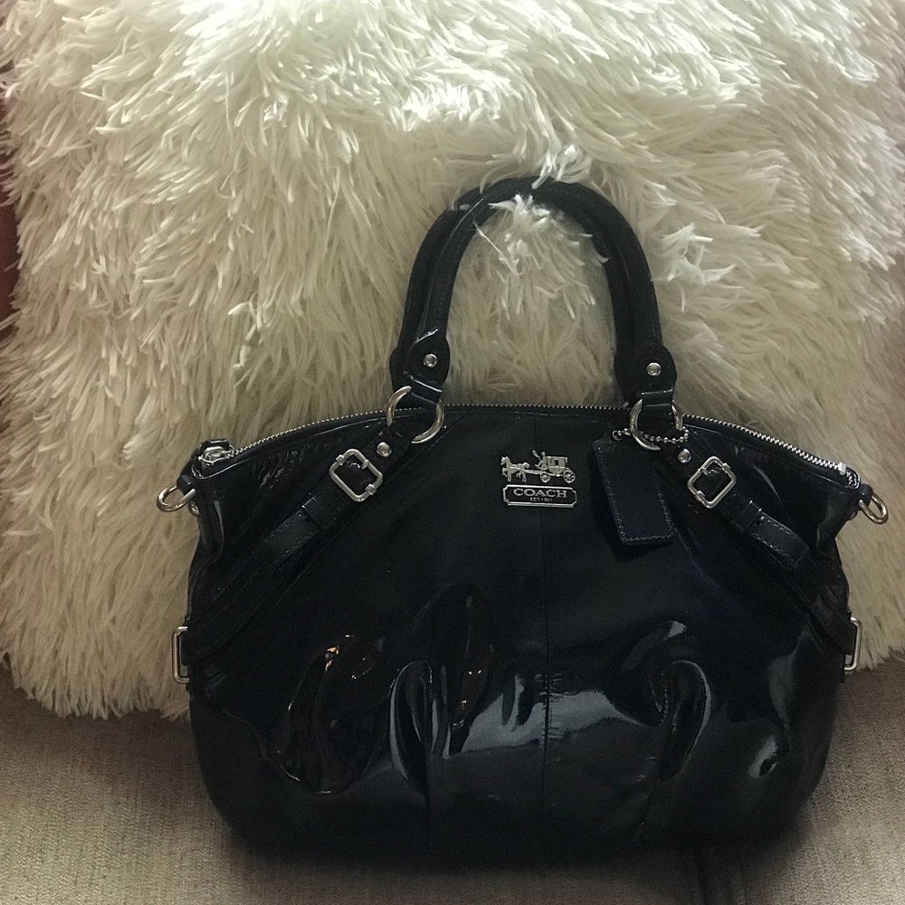 Coach Madison Patent Leather Satchel - Gem